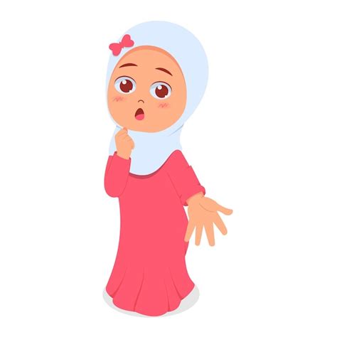 Premium Vector Cute Girl Posing While Facing Forward