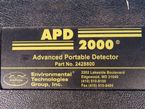 Smith Detection Apd 2000 Portable Chemical Detector Wcase And Manual