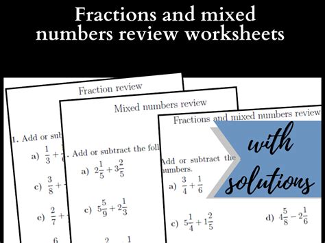 Fraction Review Worksheets Fractions Worksheets
