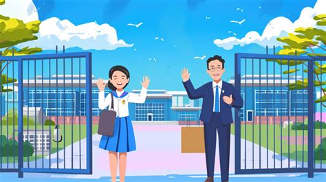 新学期开学大学生校门口报道插画图片素材下载格式熊猫办公