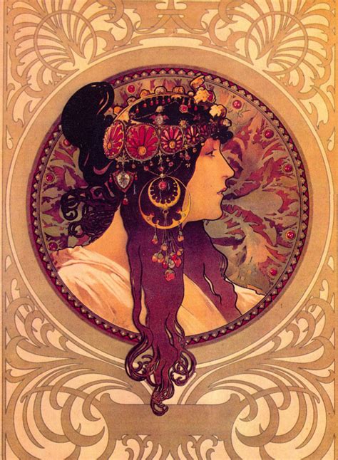 Byzantine Heads Brunette Alphonse Mucha 1897