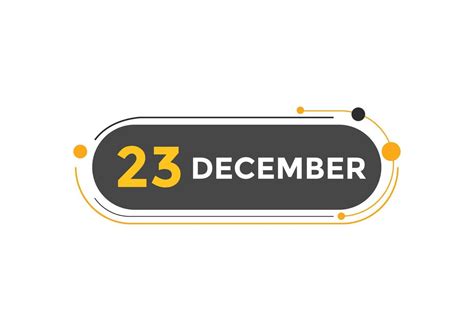December 23 Calendar Reminder 23th December Daily Calendar Icon