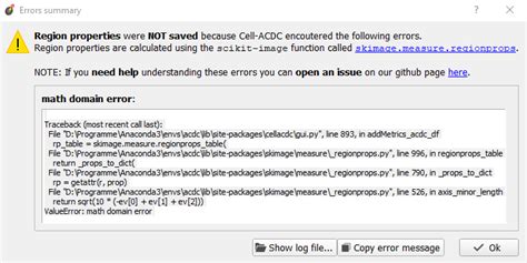 Save Additional Metrics Error Issue SchmollerLab Cell ACDC GitHub