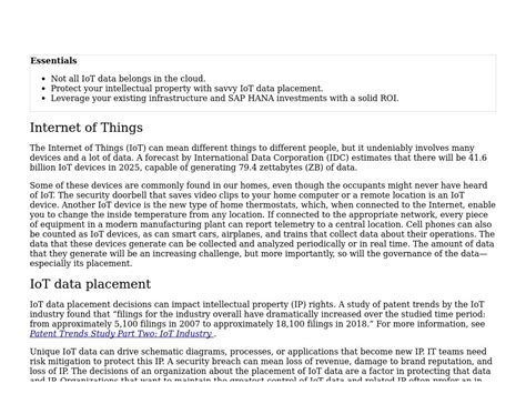 Internet Of Things And Data Placement Edge To Core And The Internet