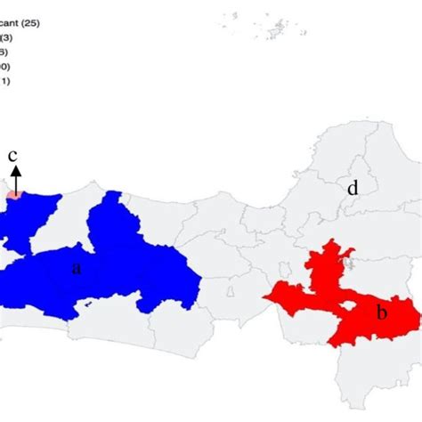 Map Of Related Hdi Clusters In Central Java Source Researchers