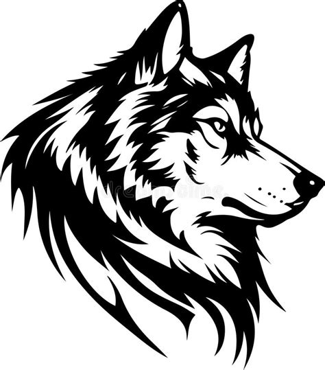 Vector Illustration Of Wolf Head With Ornament Stock Vector