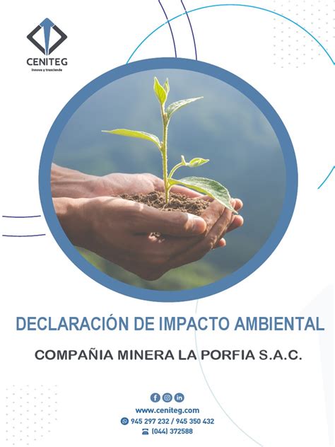 Declaración De Impacto Ambiental De La Planta De Beneficio La Porfia