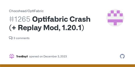 Optifabric Crash Replay Mod 1201 · Issue 1265 · Chocohead