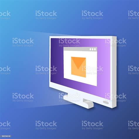 모니터 화면 벡터 아이콘 아이소메트릭 스타일입니다 디지털 기술에 고립 된 배경 일러스트입니다 Lcd 모니터 사업 개념입니다 3차원 형태에 대한 스톡 벡터 아트 및 기타