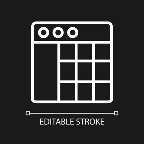 Data Mining Statistics White Linear Pixel Perfect Icon For Dark Theme Thin Line Customizable