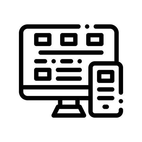 computer smartphone system vector thin line icon 17605321 vector art at