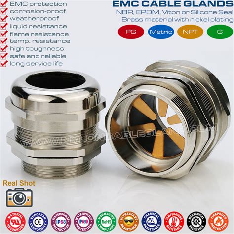 Cable Glands Emv Emi Emc Metric And Pg Watertight Ip68 Nickel Plated Brass