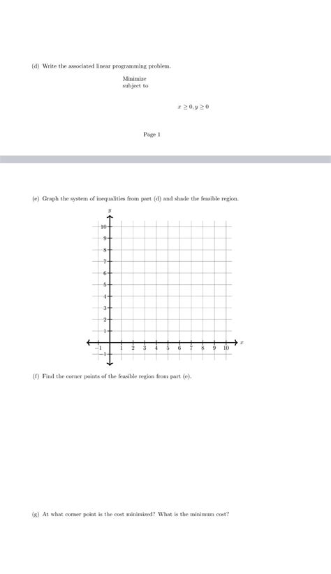 Solved 1 Consider The Following Minimization Problem
