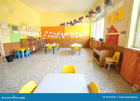 Classroom Of A Daycare Center Stock Image Image Of Playroom People