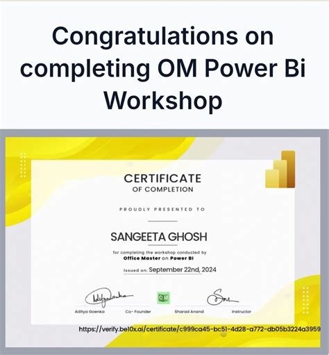 Sangeeta Ghosh On Linkedin Successfully Completed A Workshop On Power Bi Conducted By Office