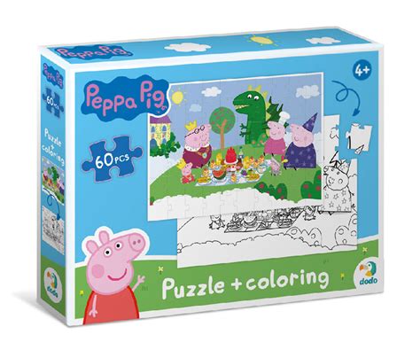 Пъзел за деца 2в1 за редене и оцветяване 60 елемента Dodo Пепа Пиг КОМСЕД
