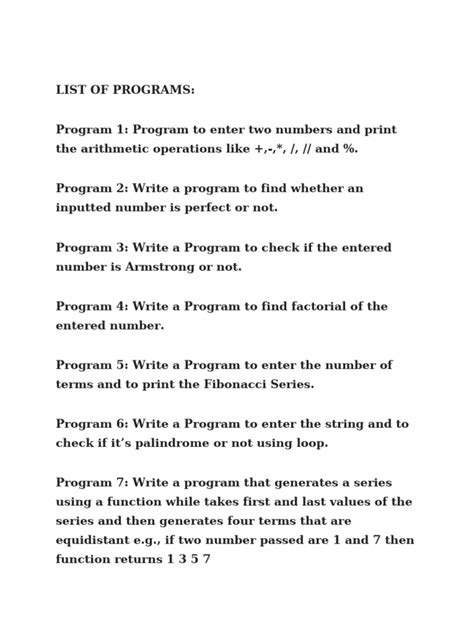 List Of Programs Pdf Table Database Computer File