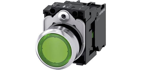 Siemens Sirius Act Illuminated Green Flat Push Button Complete Unit