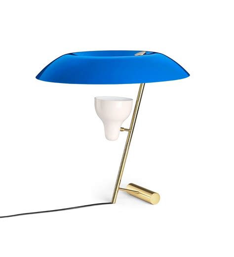 Gino Sarfatti Lamp Model 548 Polished Brass With Blue Difuser For Sale