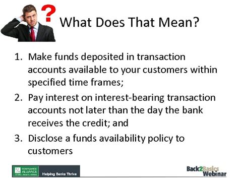 Regulation Cc Funds Availability By Elizabeth Madlem Associate