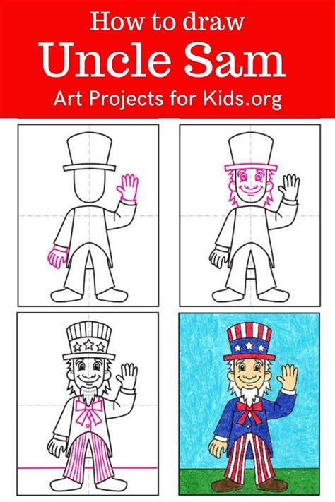 Easy How To Draw Uncle Sam Tutorial And Uncle Sam Coloring Page Uncle Sam Babe Drawing