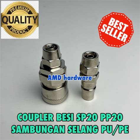 Jual Quick Coupler Sp20 Pp20 Connector Kompresor Angin Besi Sp Pp 20 1