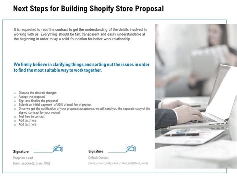 Next Steps For Building Shopify Store Proposal Ppt Powerpoint Presentation