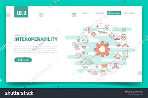 Interoperability Concept Circle Icon Website Template Stock Vector Royalty Free 2235848693