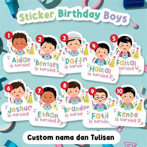 Jual Sticker Ulang Tahun Anak Sticker Bento Birthday Sticker Anak Souvenir Shopee Indonesia