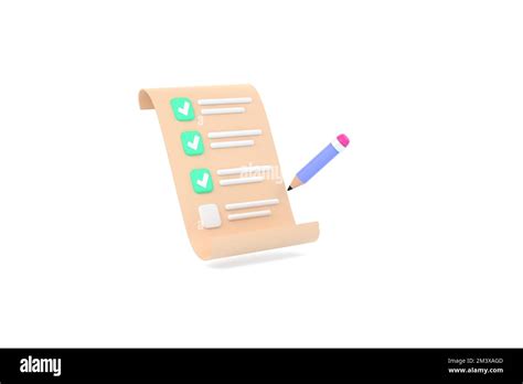 3d Document Task Management Todo Check List Work Project Plan Concept