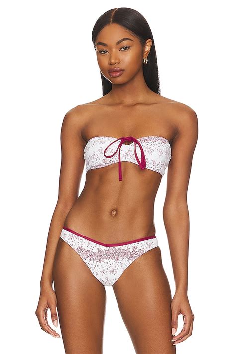 Frankies Bikinis Meredith Bandeau Top In Bisous Lace Revolve