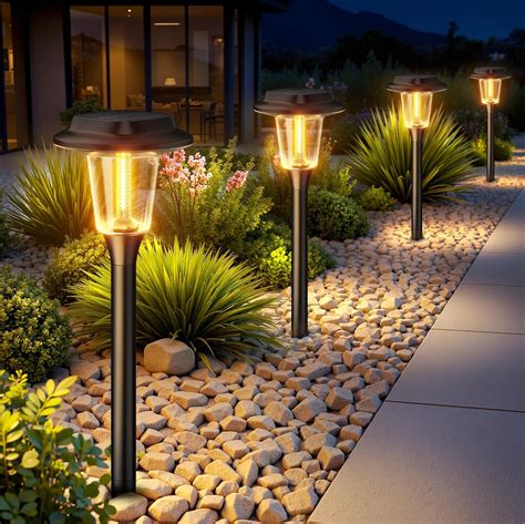 Kooper Solar Pathway Lights Outdoor 8 Pack Modern Brighter Solar