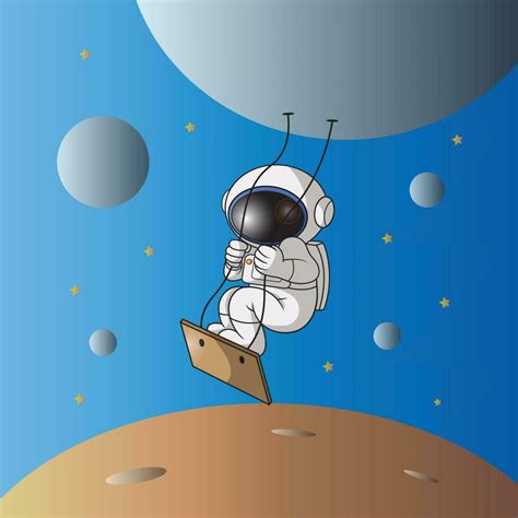 An Astronaut Is Swinging In Space 25556865 Vector Art At Vecteezy