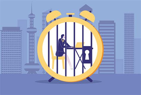 Business Woman Working Trapped In Time Stock Illustration Download