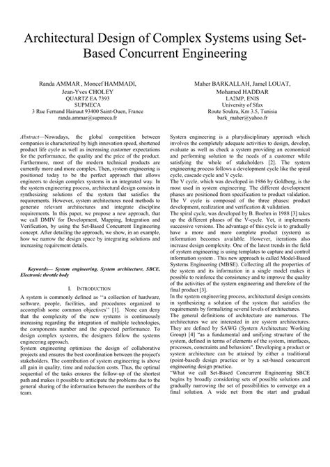 Pdf Architectural Design Of Complex Systems Using Set Based