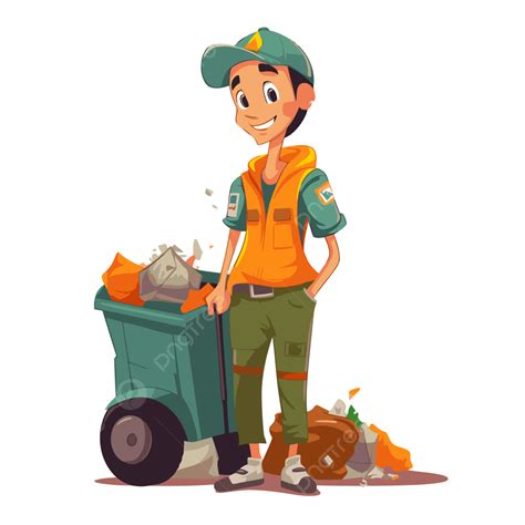 Trash Collector Clip Art Free Vectors Garbage Collector