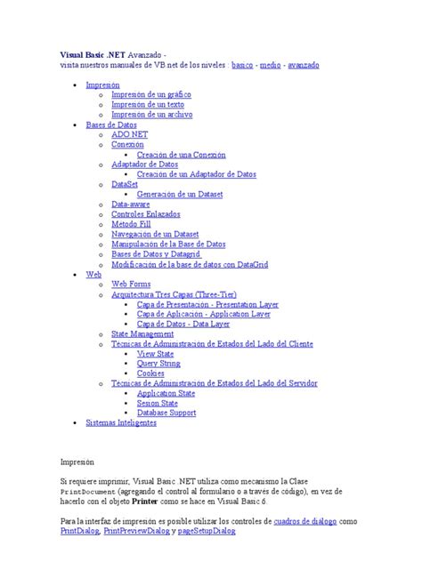 Visual Basic Net Avanzado Pdf