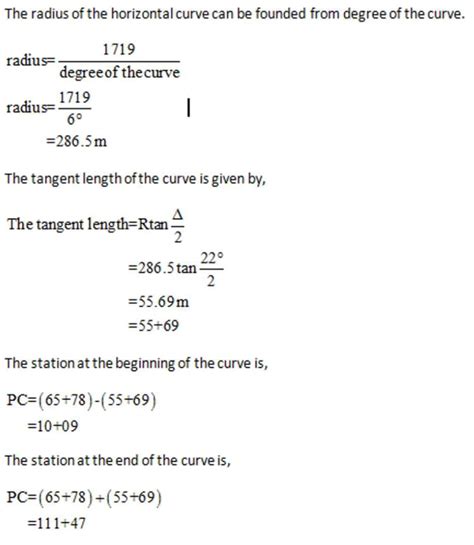 Solved Surveying Hand Calculations Horizontal Highway Curve Course Hero