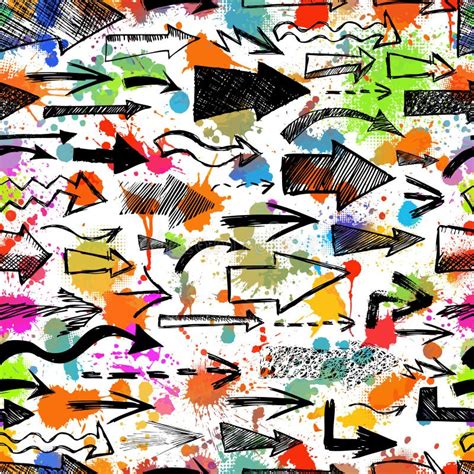 Seamless Background Arrows Handmade Vector Illustration Stock Vector