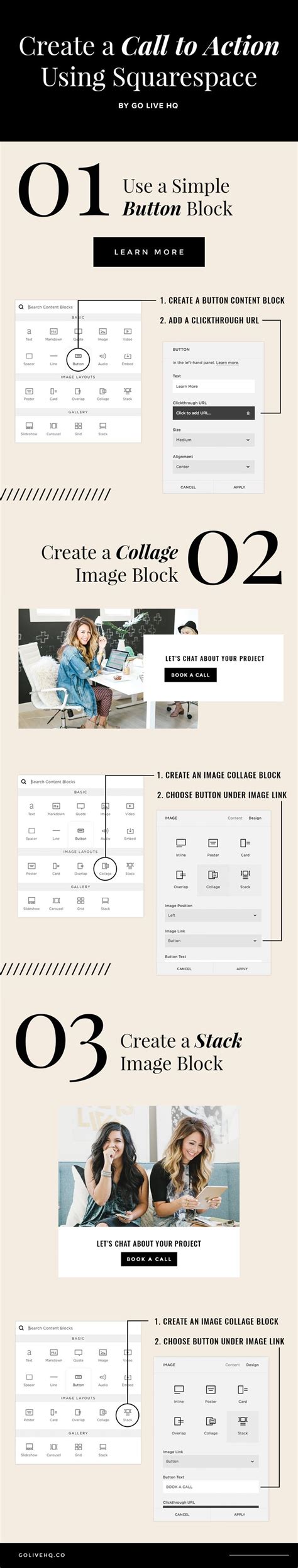 Create A Call To Action Using Squarespace Squarespace Call To Action