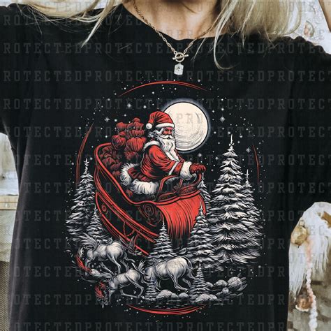 Santa Sleigh Blackout Dtf Transfer Kai Rae Transfers