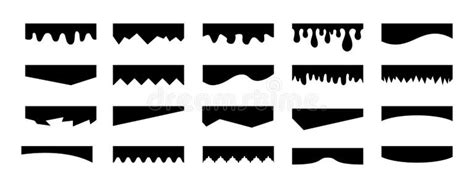 Separators Shapes For Website Presentation Set Curve Lines Wave Drops And Triangular Dividers