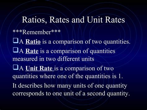 Intro To Ratios Rates And Unit Rates Ppt