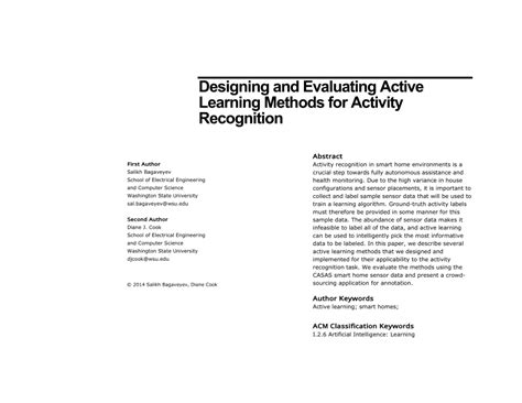 pdf designing and evaluating active learning methods for activity