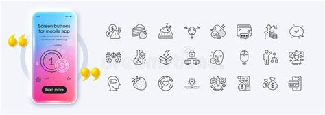Wallet Genders And Algorithm Line Icons For Web App Pictogram Icon