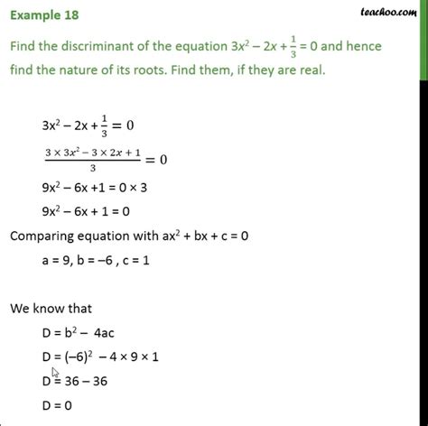 Discriminant Examples