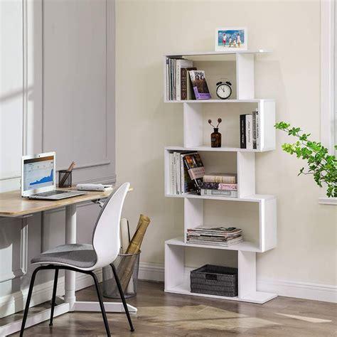 VASAGLE Wooden Bookcase Display Shelf And Room Divider Freestanding