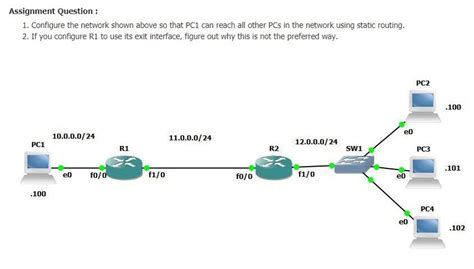 Solved Assignment Question 1 Configure The Network Shown Chegg Com