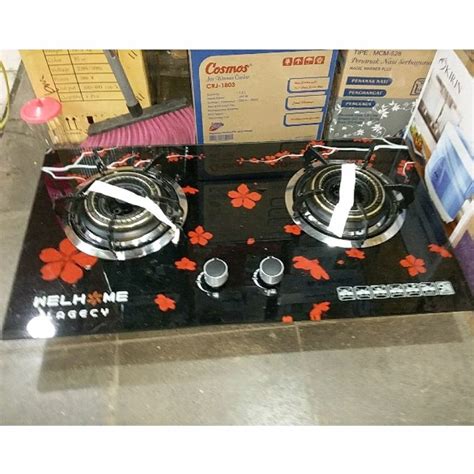 Jual Kompor Gas Kaca Tungku 2 Tanam Meja 2in1 Welhome Lagecy Shopee