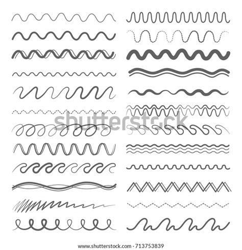 Zigzag Wavy Lines Different Style Variations Vector De Stock Libre De